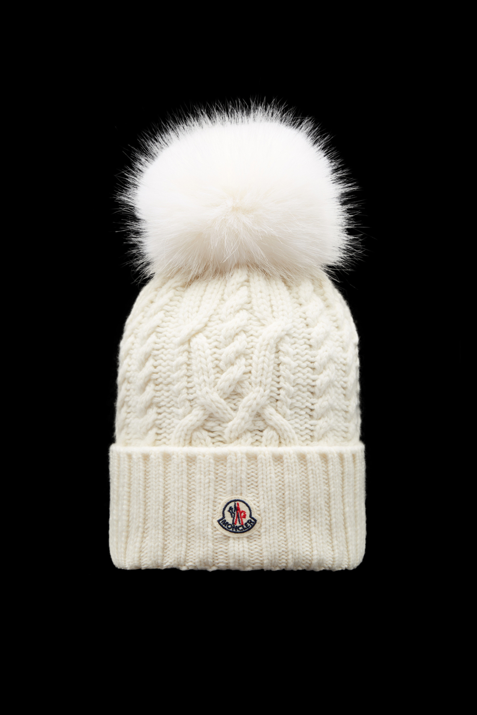 White Beanie with Pom Pom - Hats & Beanies for Women | Moncler CH