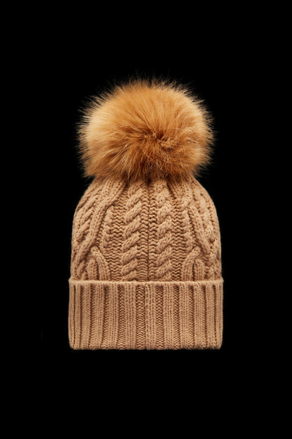 Gorro con pompón Beige Camel - Gorras y Gorros de Mujer | Moncler ES