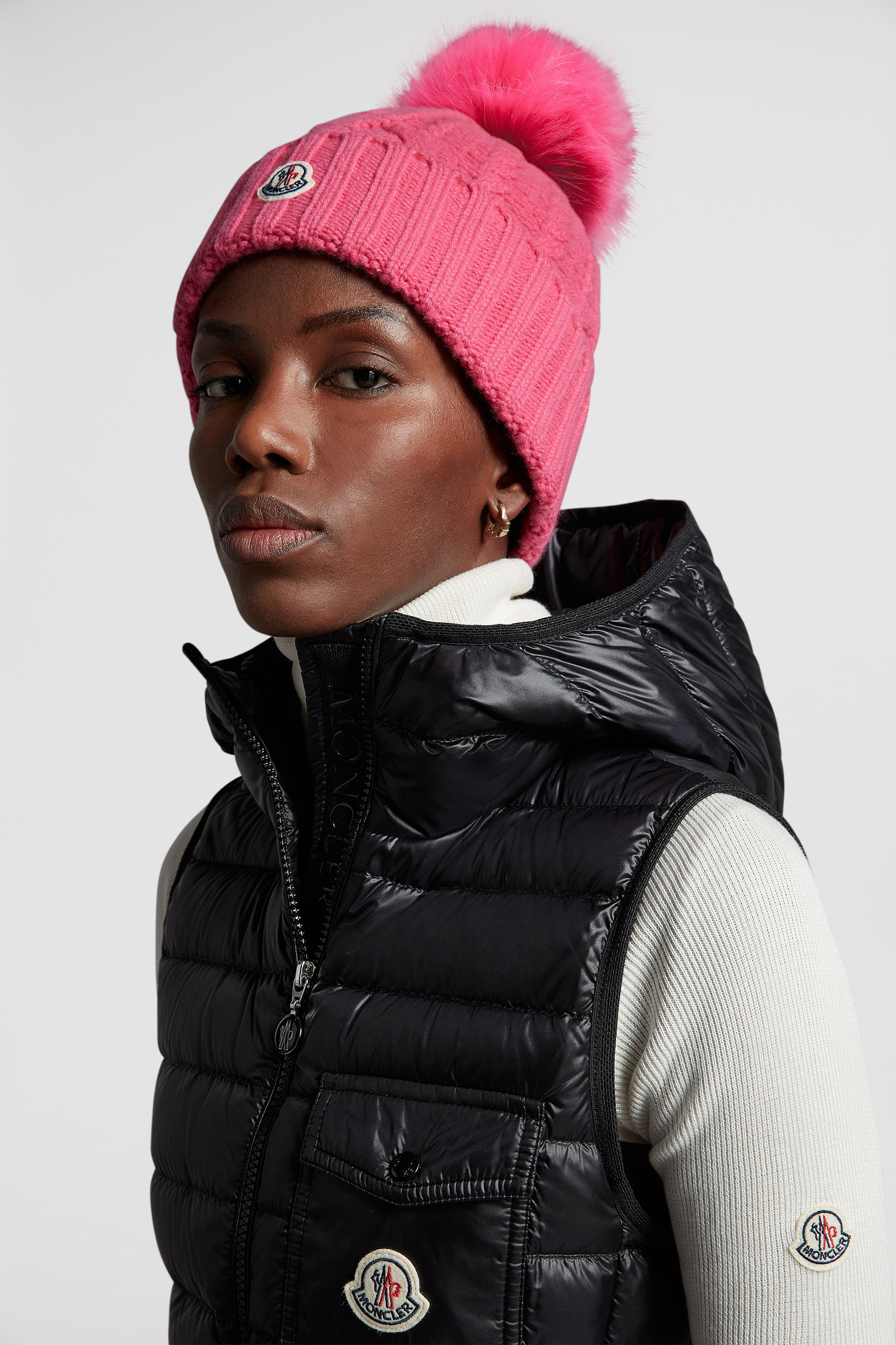 Berretto con pon pon Rosa Brillante - Cappelli & Berretti Donna ...