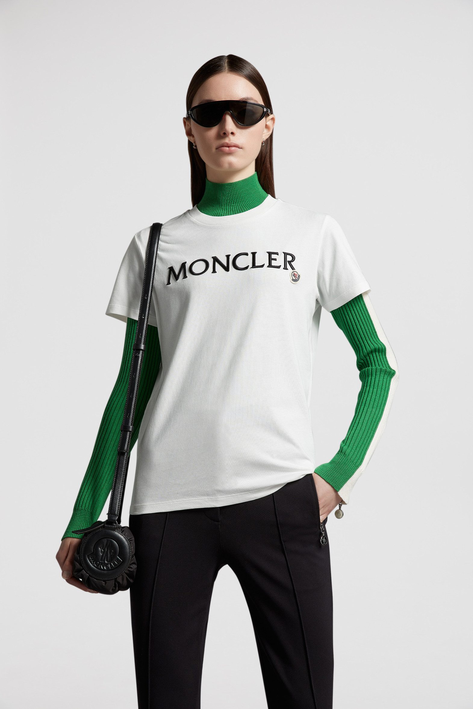 T-shirt con logo ricamato Bianco - Top & T-shirt Donna | Moncler IT