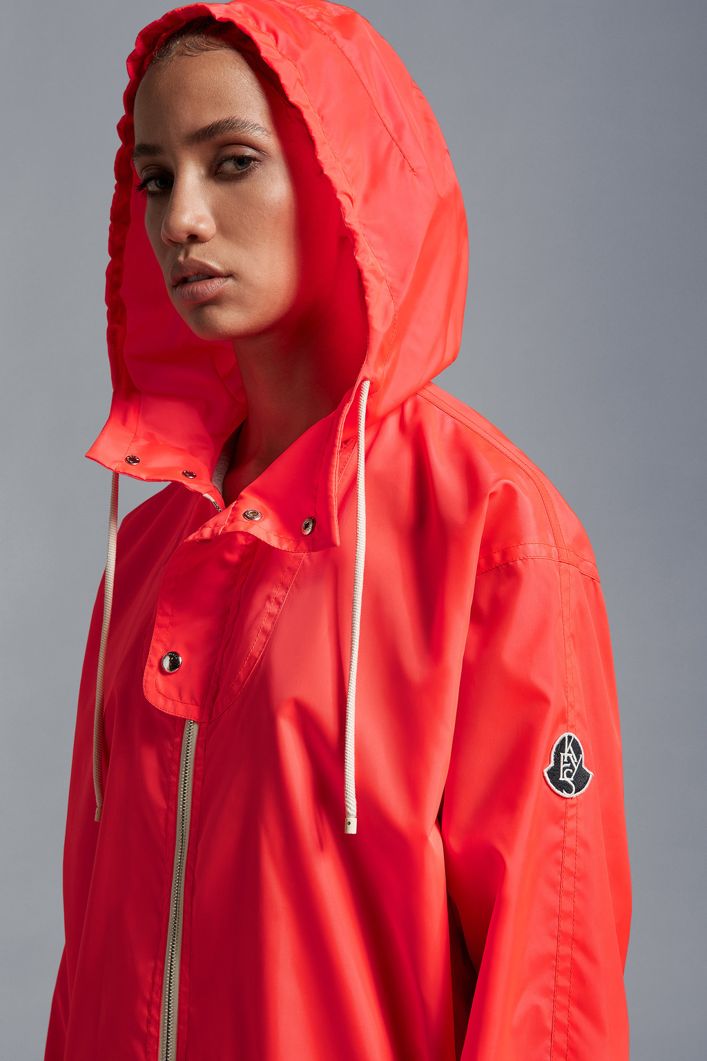 Coral Red Soho Hooded Jacket - Moncler x Alicia Keys for Genius ...