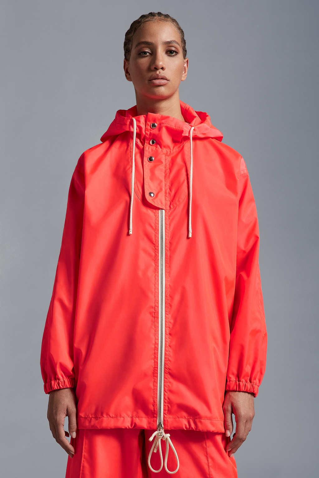 Coral Red Soho Hooded Jacket - Moncler x Alicia Keys for Genius ...
