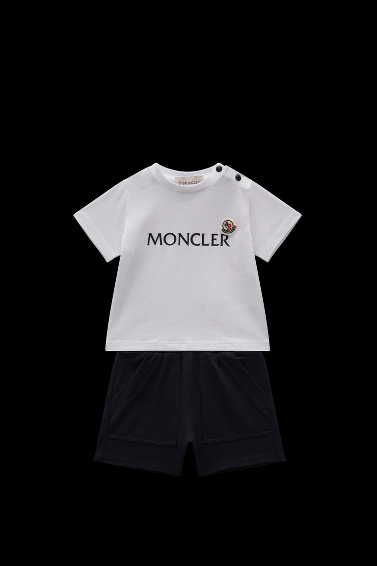 White & Blue Logo Set - Clothing for Children | Moncler US