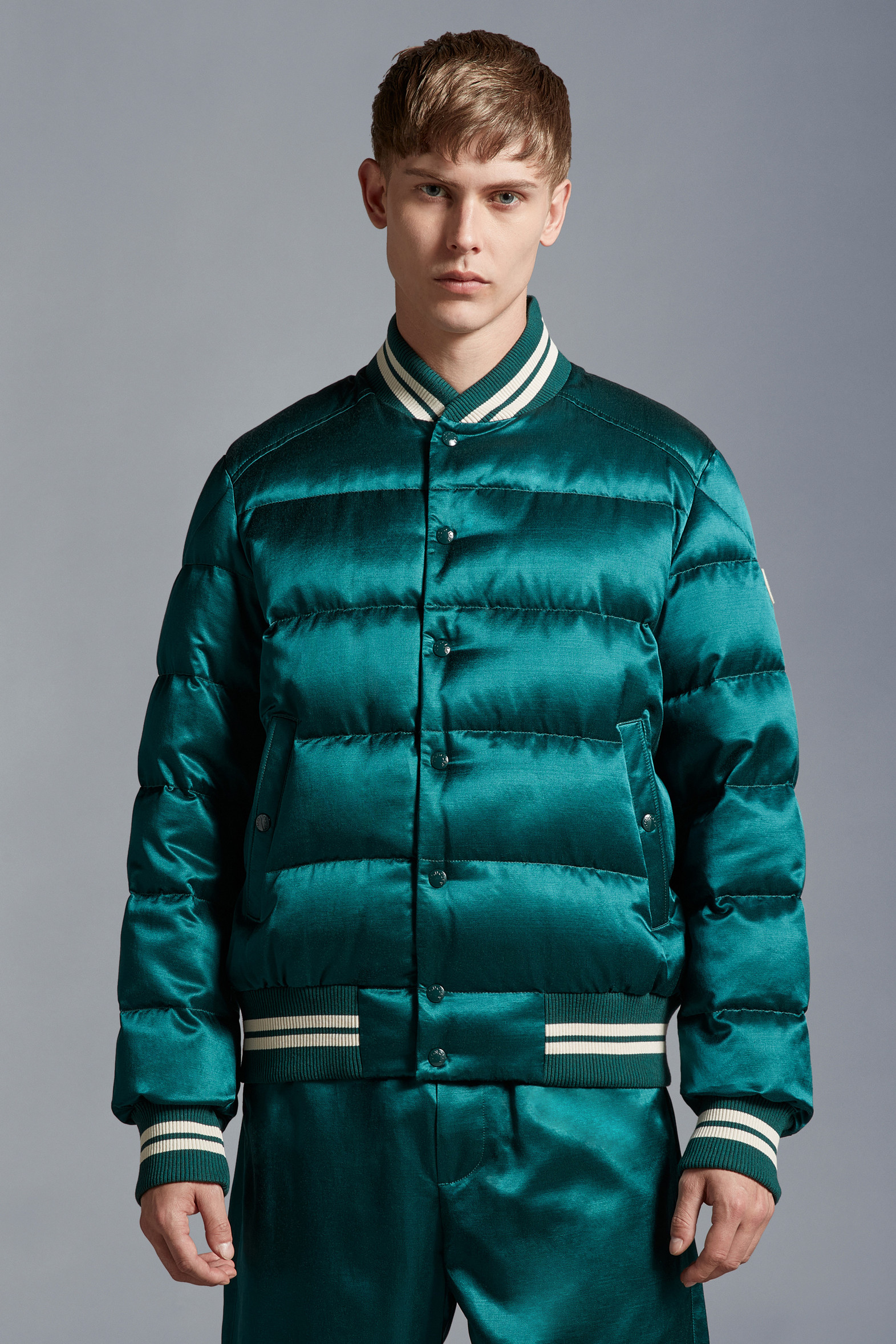 Emerald Green Dives Down Bomber Jacket - Short Down Jackets for Men ...