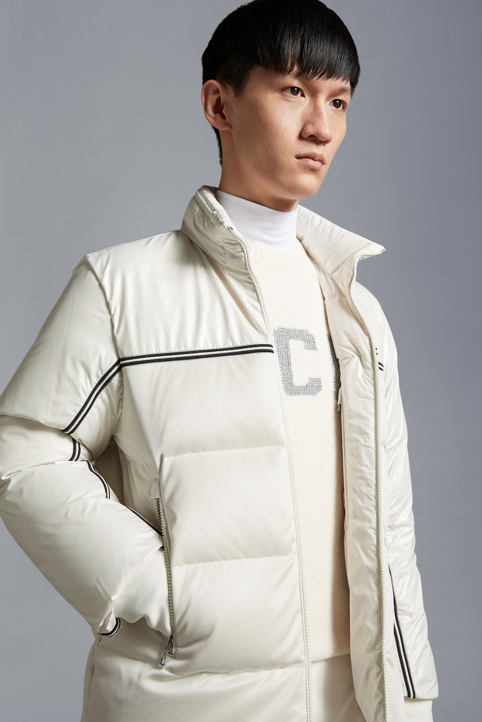 White Michael Short Down Jacket - Short Down Jackets for Men | Moncler LT