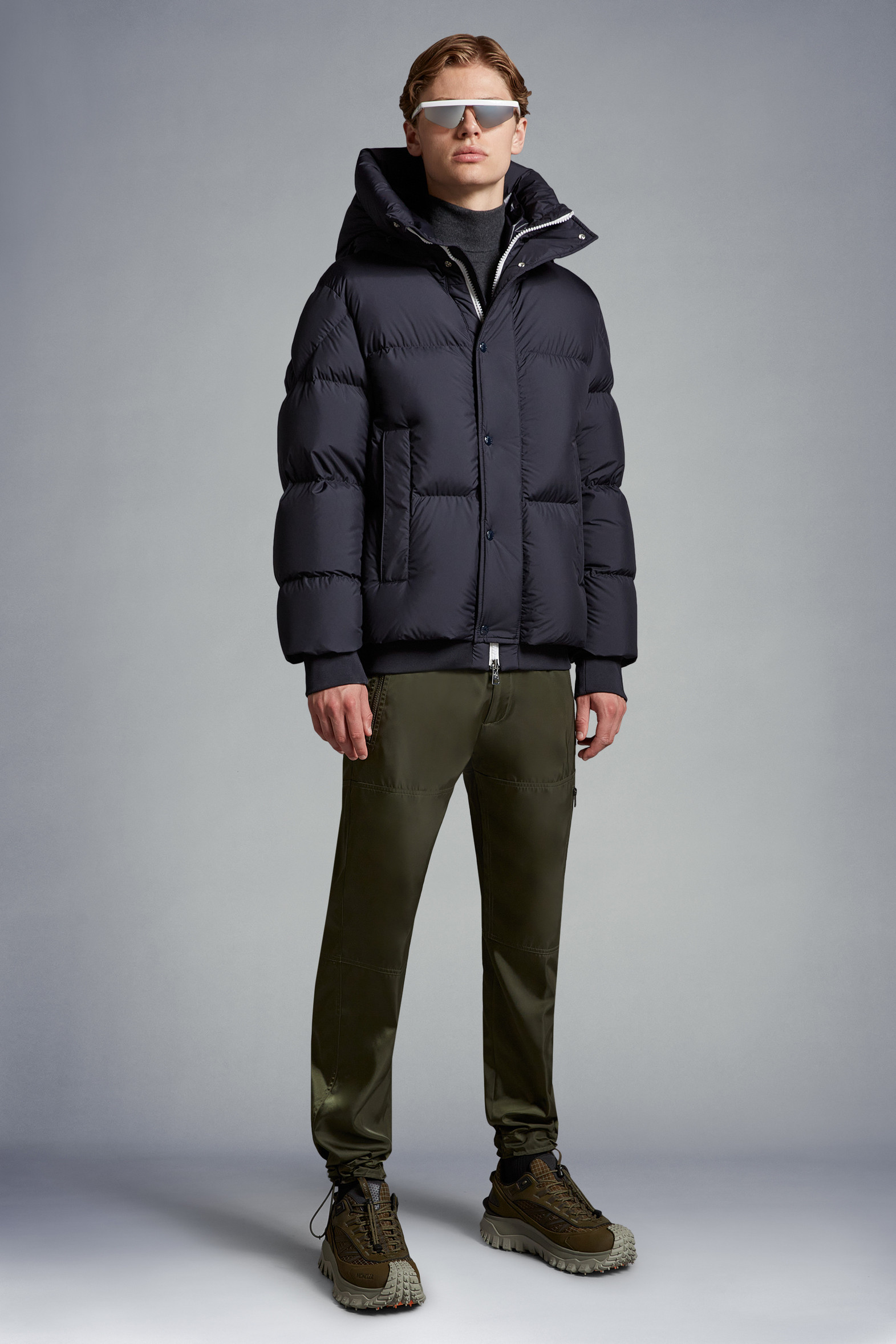 Navy Blue Risler Short Down Jacket - Short Down Jackets for Men ...
