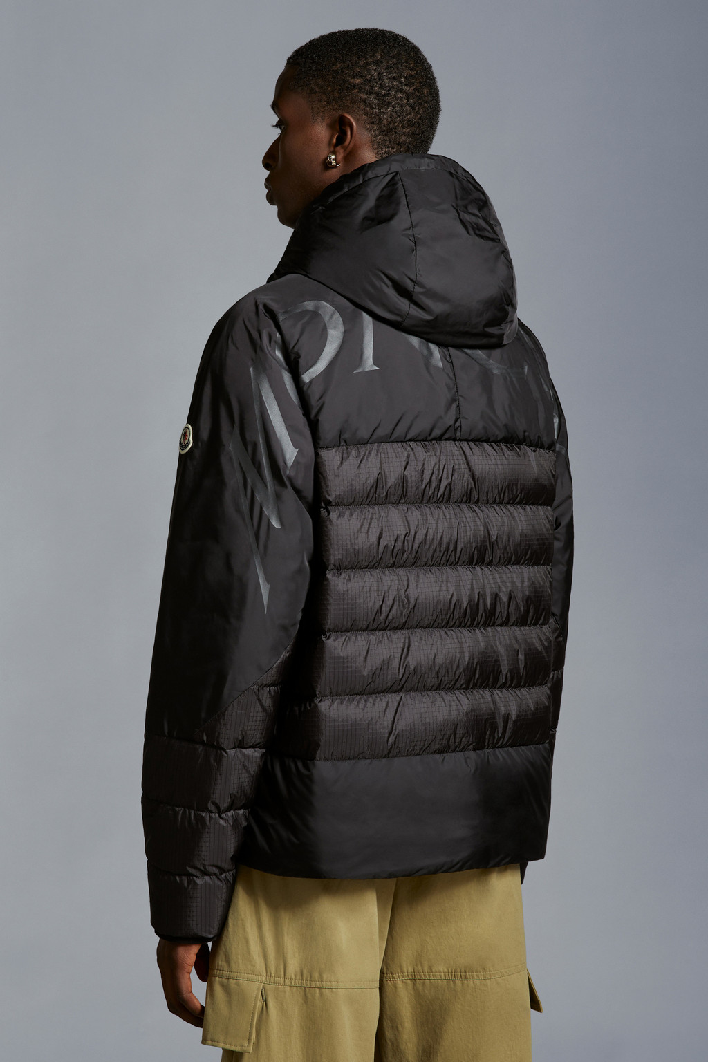 White & Black Sil Short Down Jacket - Short Down Jackets for Men ...