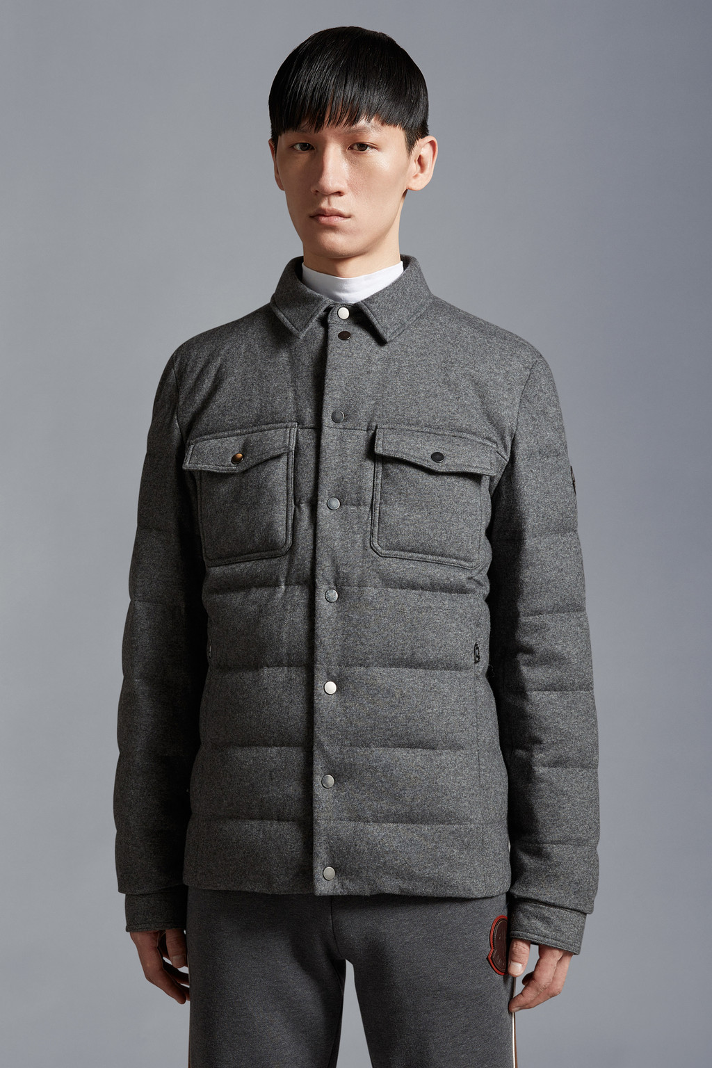 Anthracite Gray Todorka Down Shacket - Coats & Jackets for Men | Moncler SG