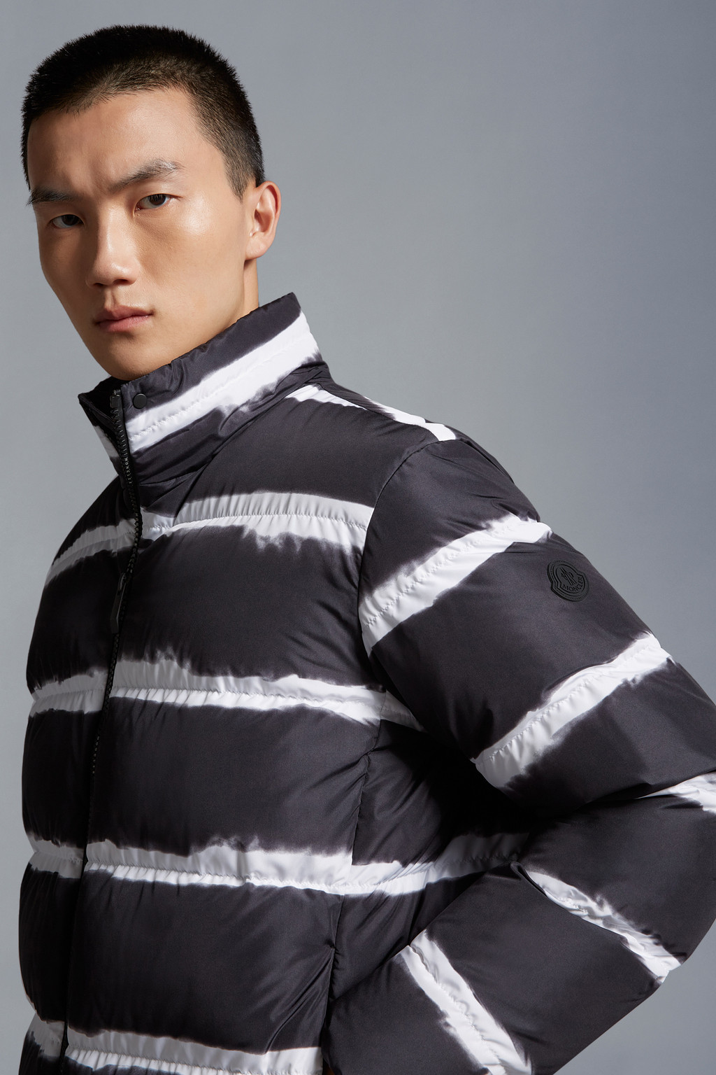 White & Black Sil Short Down Jacket - Short Down Jackets for Men ...