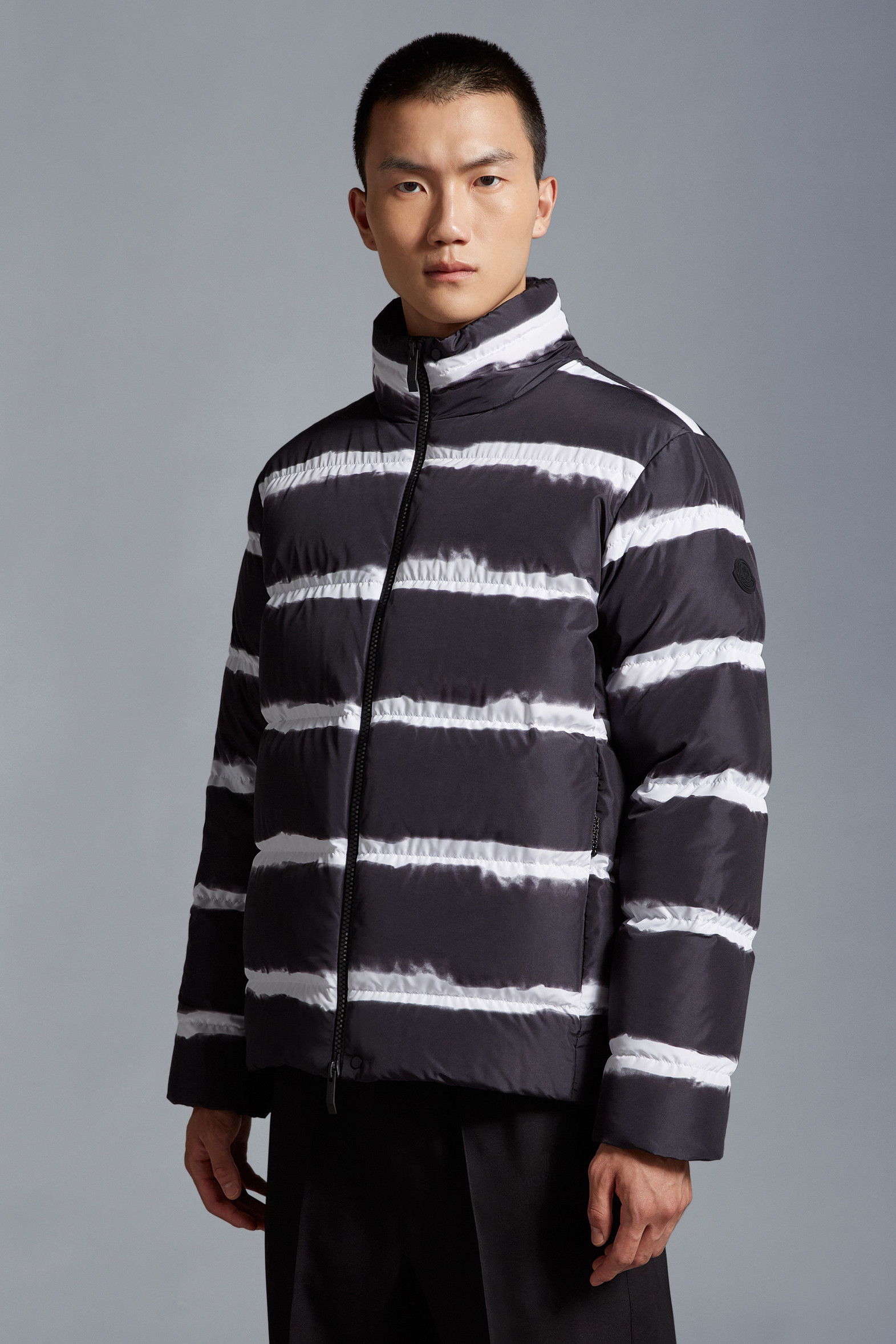 White & Dark Gray Sil Short Down Jacket - Short Down Jackets for Men ...