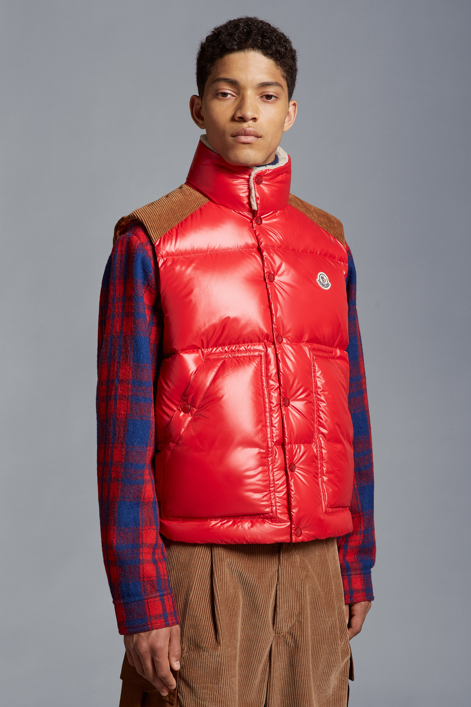 Scarlet Red Ardeche Down Gilet - Vests for Men | Moncler NO