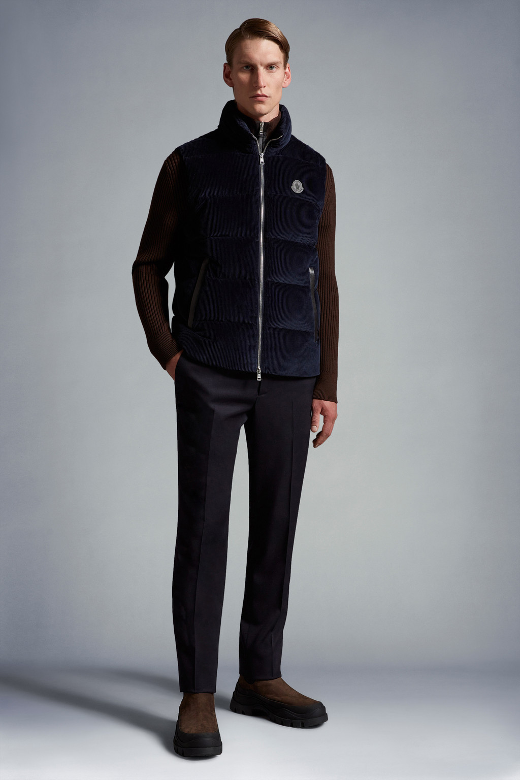 Night Blue Clai Down Gilet - Vests for Men | Moncler HR