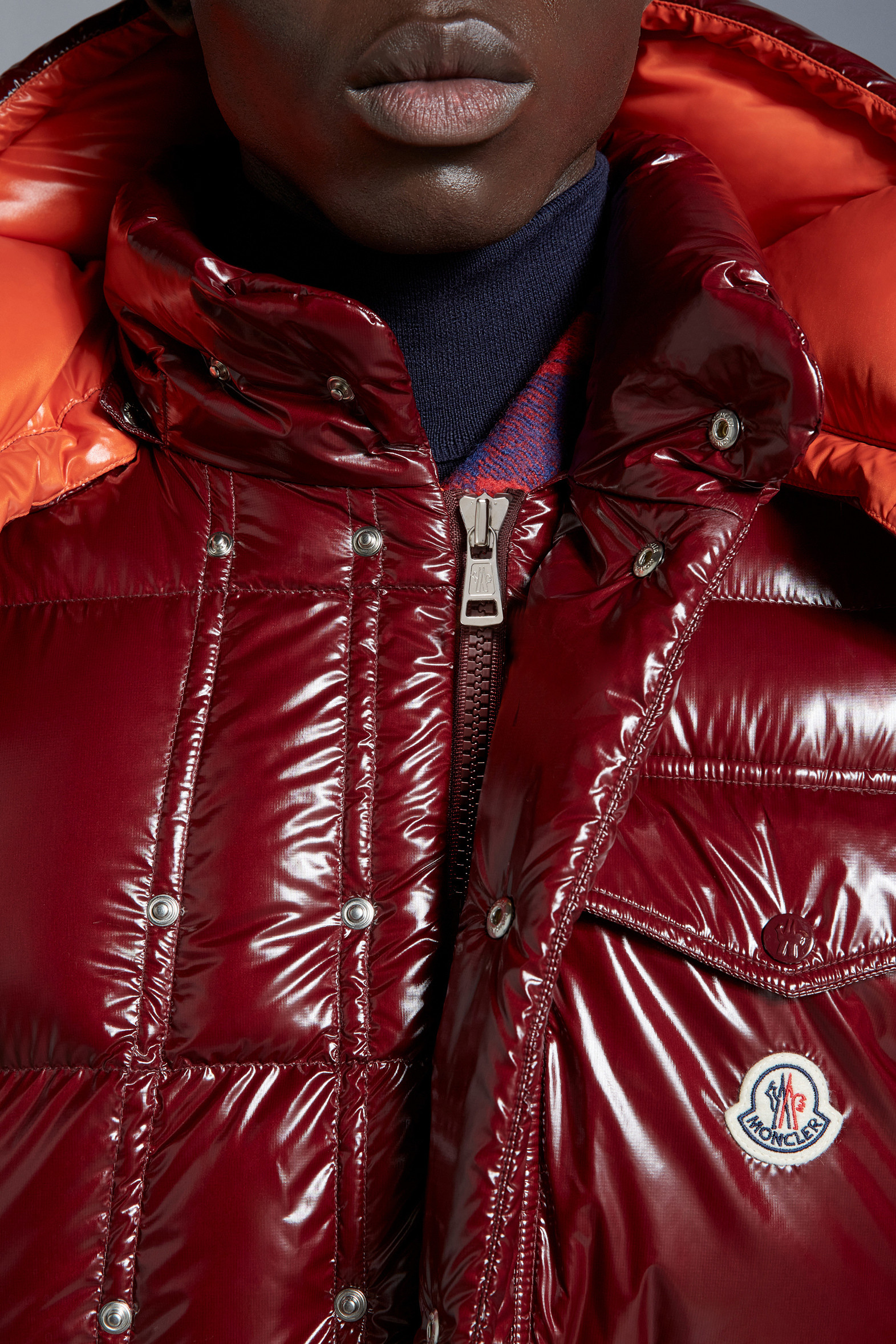 Burgundy Moncler Karakorum Short Down Jacket Men - Short Down Jackets ...