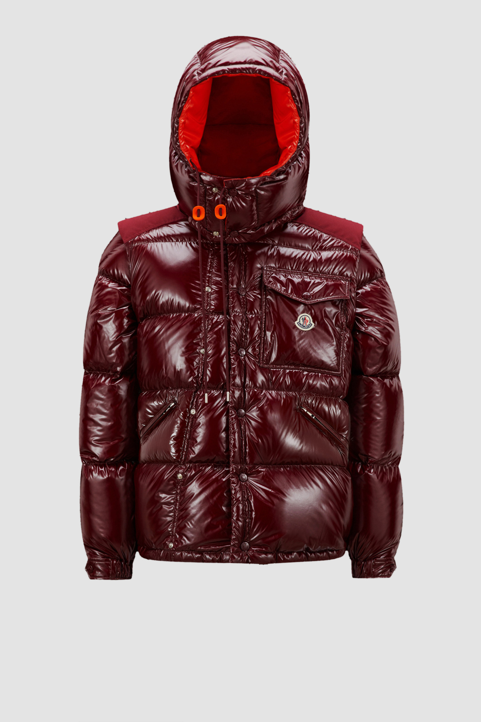 Burgundy Moncler Karakorum Short Down Jacket Men - Short Down Jackets ...