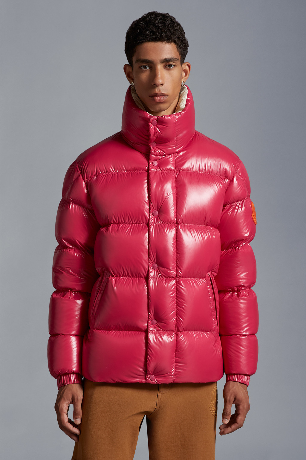 Fuchsia Dervox Short Down Jacket - Short Down Jackets for Men | Moncler SG
