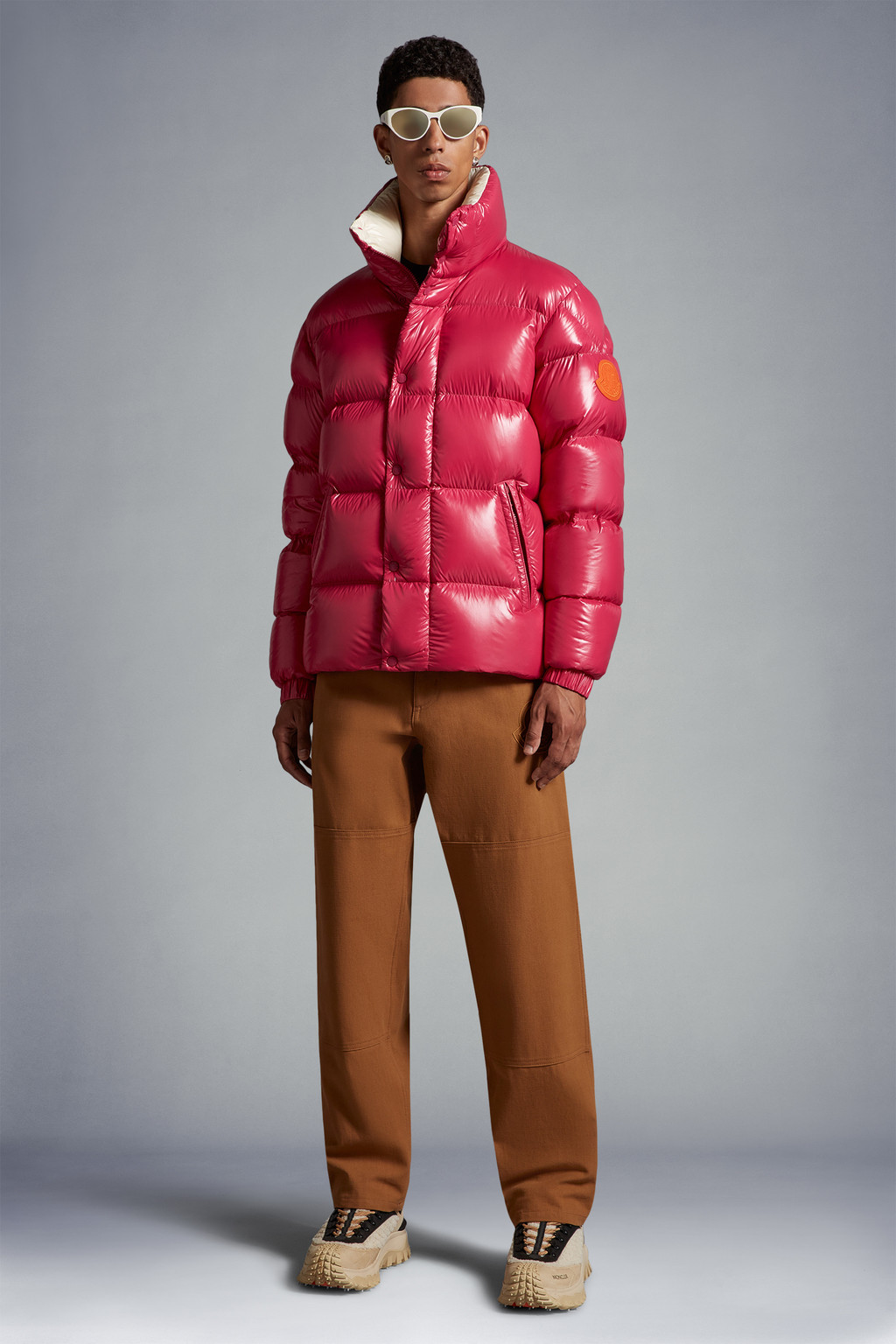 Fuchsia Dervox Short Down Jacket - Short Down Jackets for Men | Moncler SG