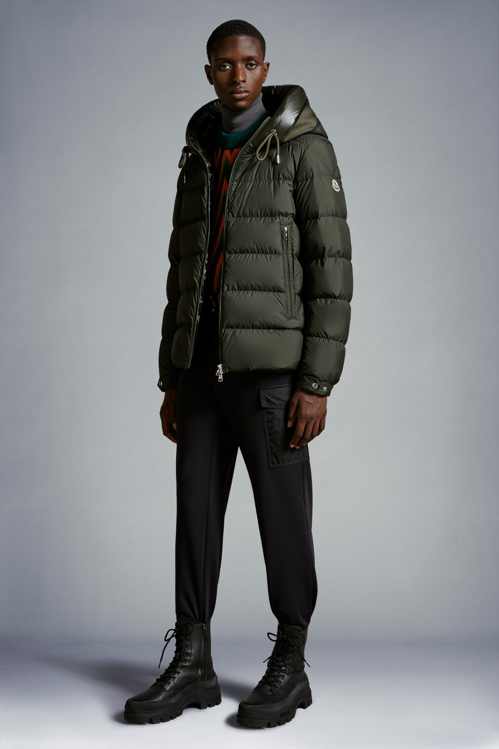 Olive Green Iton Hooded Jacket - Short Down Jackets for Men | Moncler CH