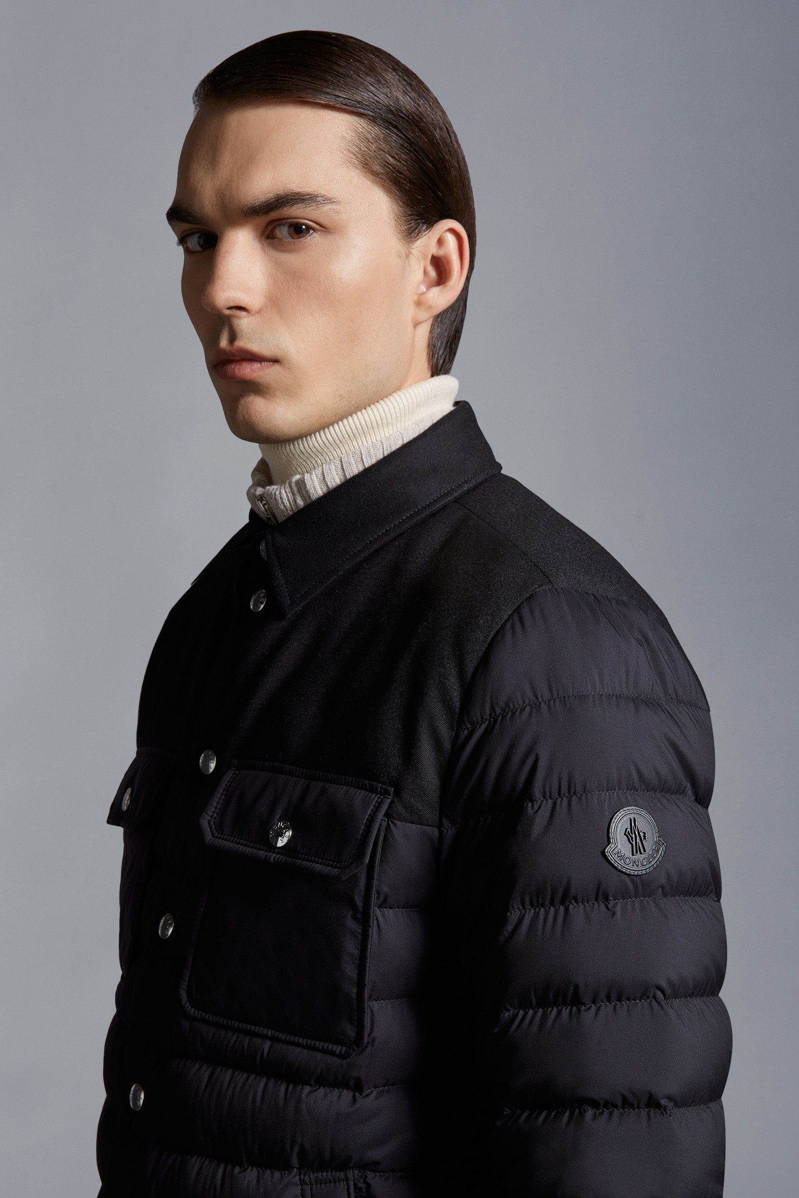 Black Fauscoum Down Shacket - Coats & Jackets for Men | Moncler HK