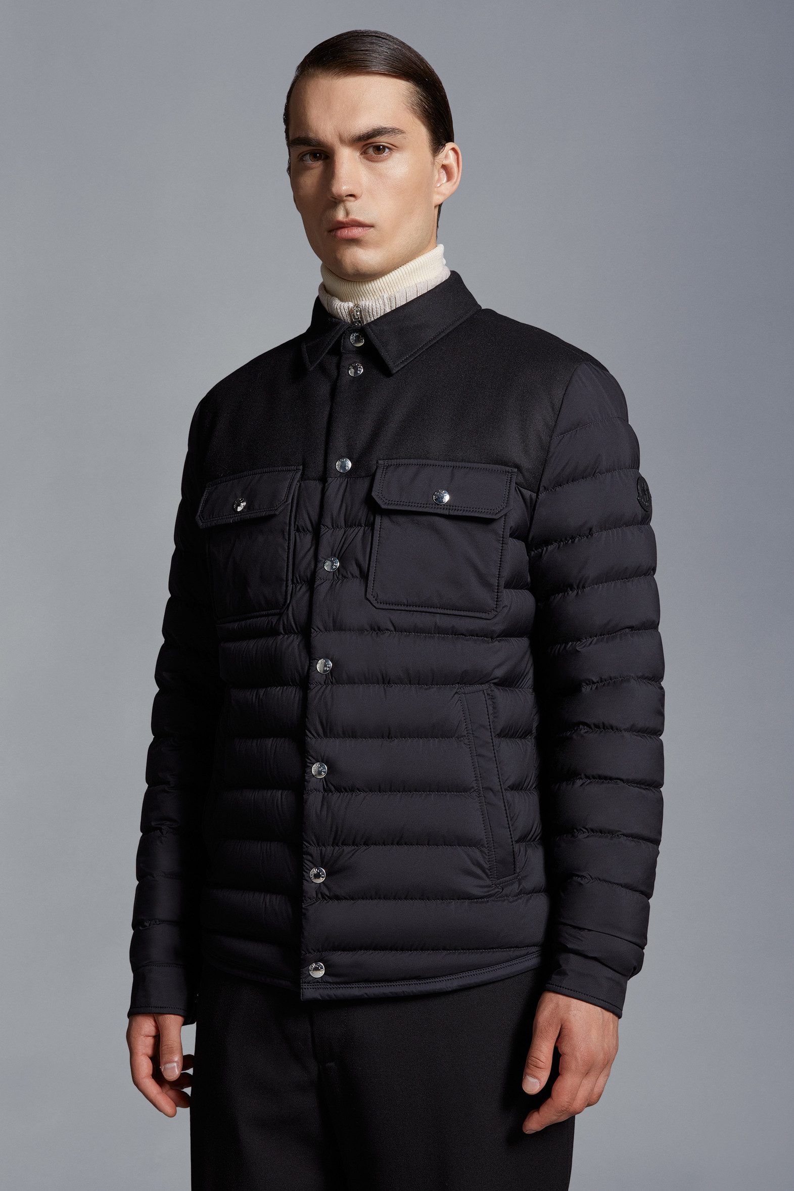 Black Fauscoum Down Shacket - Coats & Jackets for Men | Moncler HK