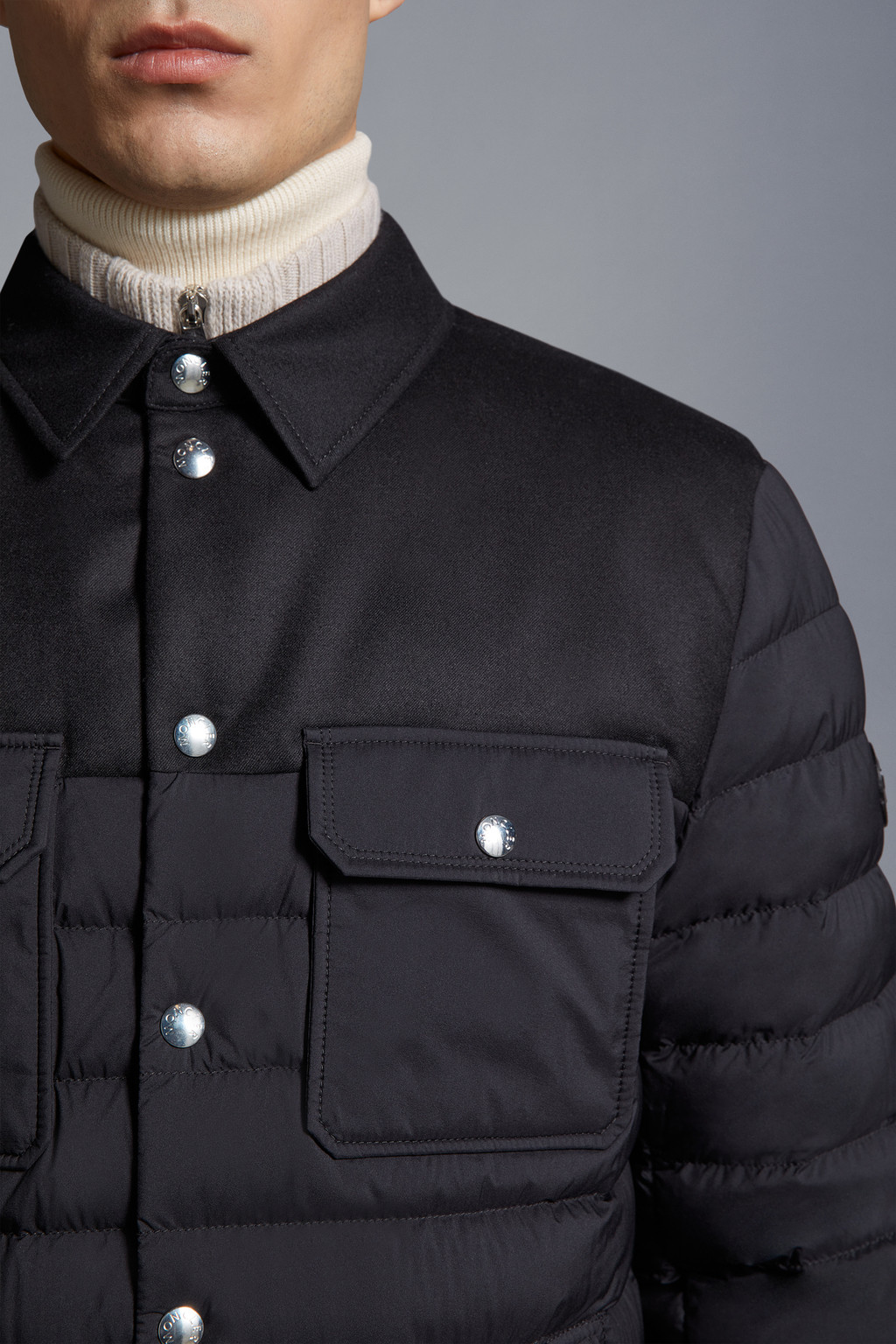 Black Fauscoum Down Shacket - Coats & Jackets for Men | Moncler HK
