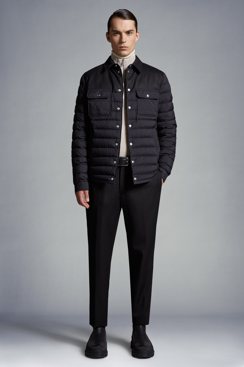 Black Fauscoum Down Shacket - Coats & Jackets for Men | Moncler HK