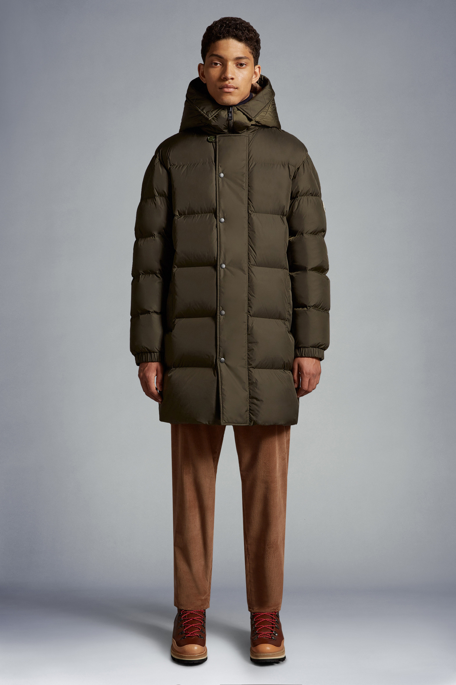 Dark Green Alagon Long Down Jacket - Long Down Jackets for Men | Moncler IT