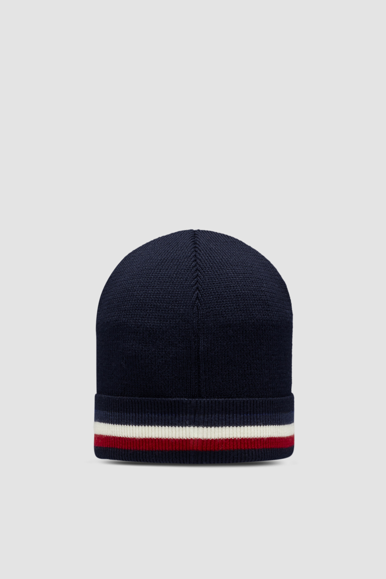 Navy Blue Tricolour Wool Beanie - Hats & Beanies for Men | Moncler HK