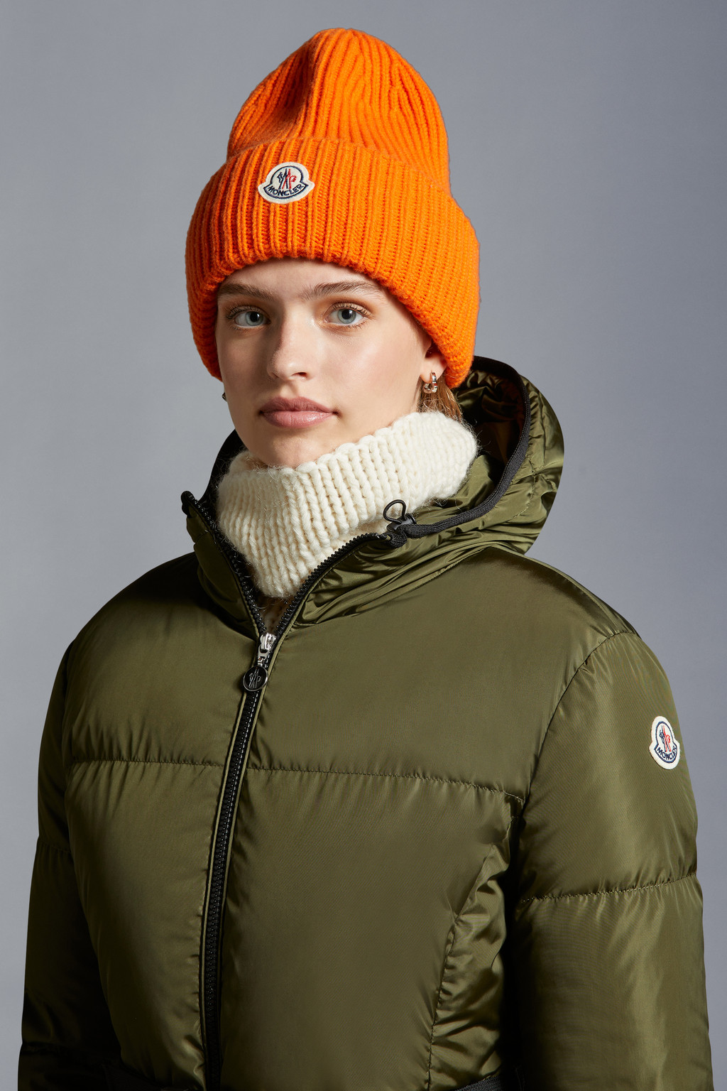 Orange Wool & Cashmere Beanie - Hats & Beanies for Men | Moncler FR