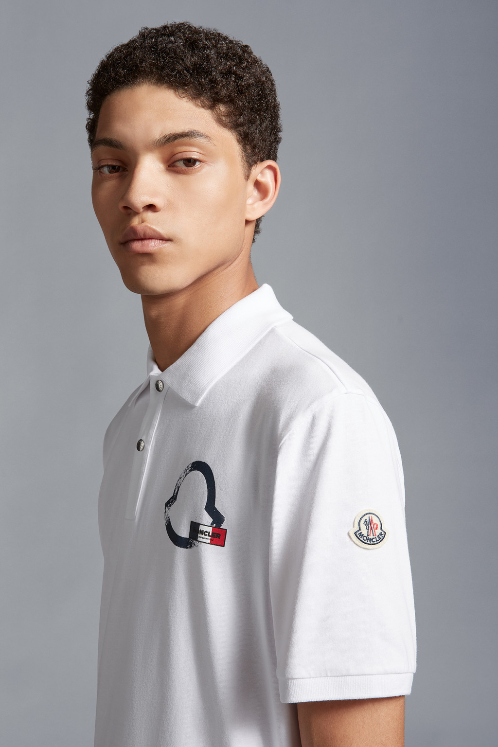 Optical White Logo Outline Polo Shirt - Polos & T-shirts for Men ...