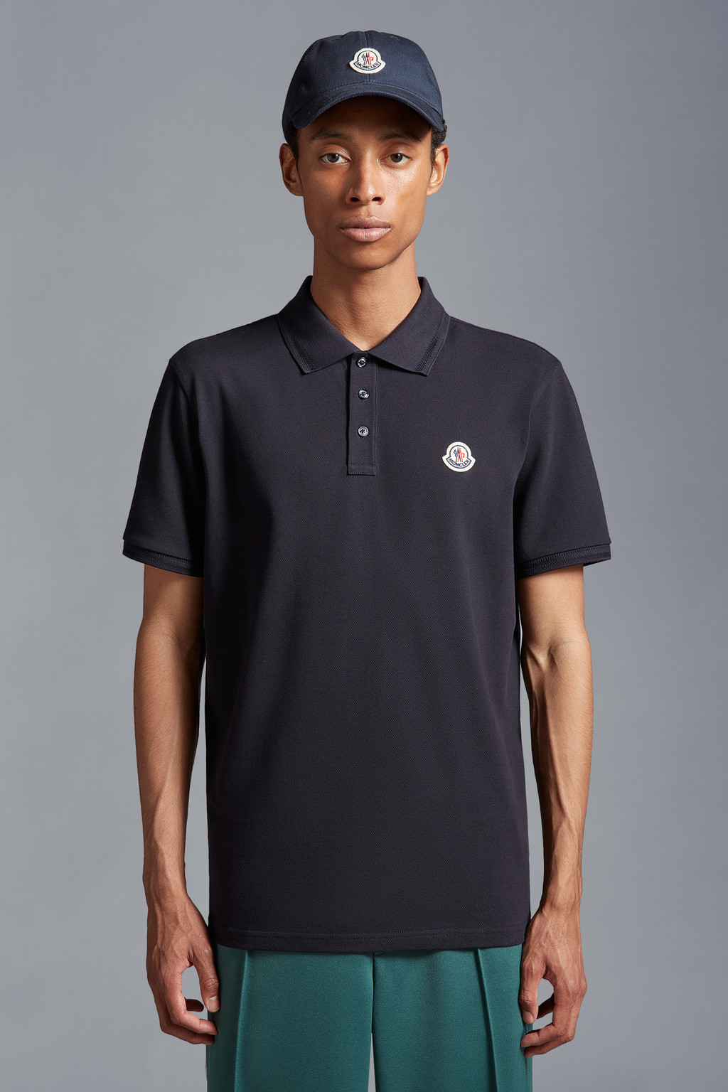 Navy Blue Logo Polo Shirt - Polos & T-shirts for Men | Moncler HK