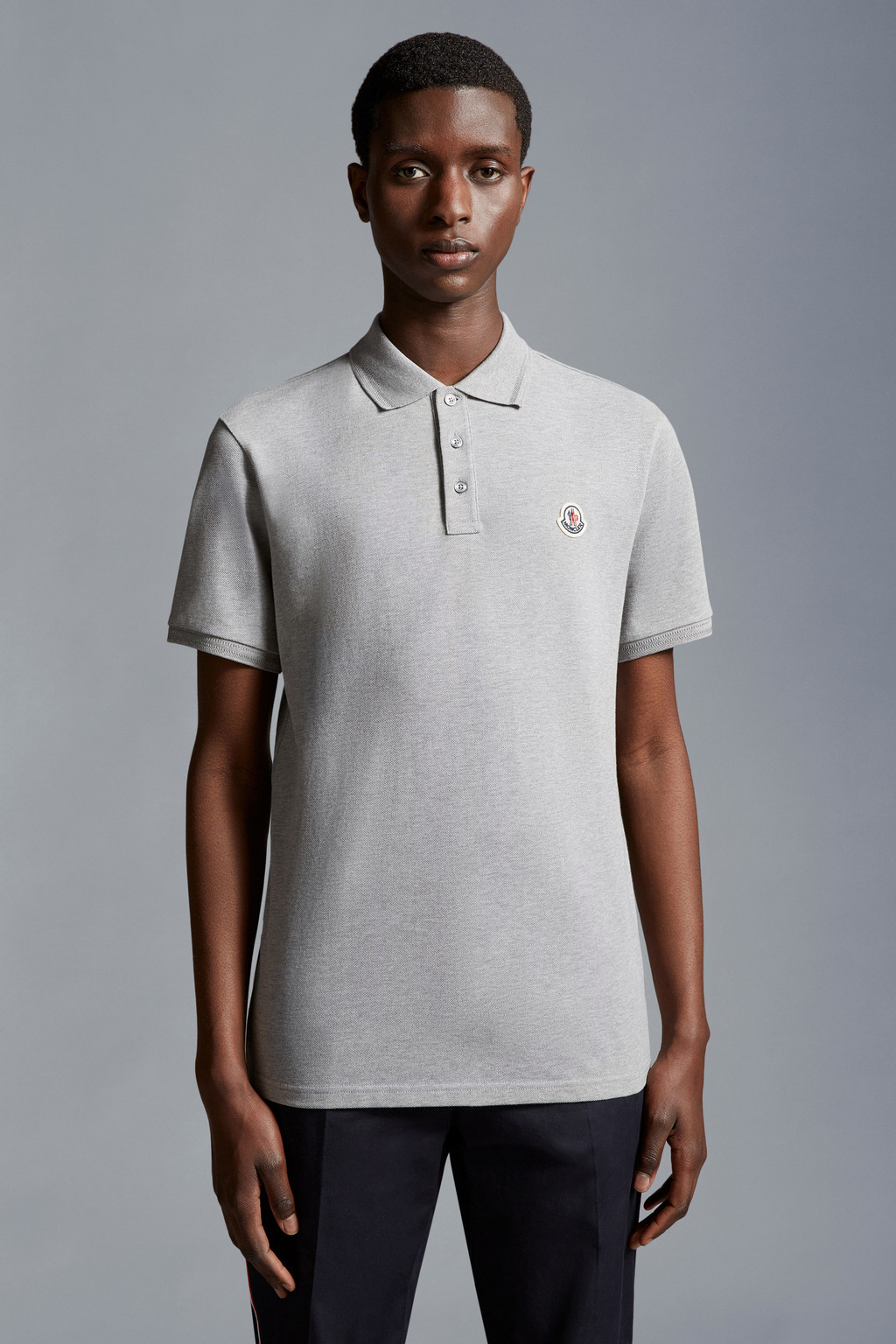 Gray Logo Polo Shirt - Polos & T-shirts for Men | Moncler SG