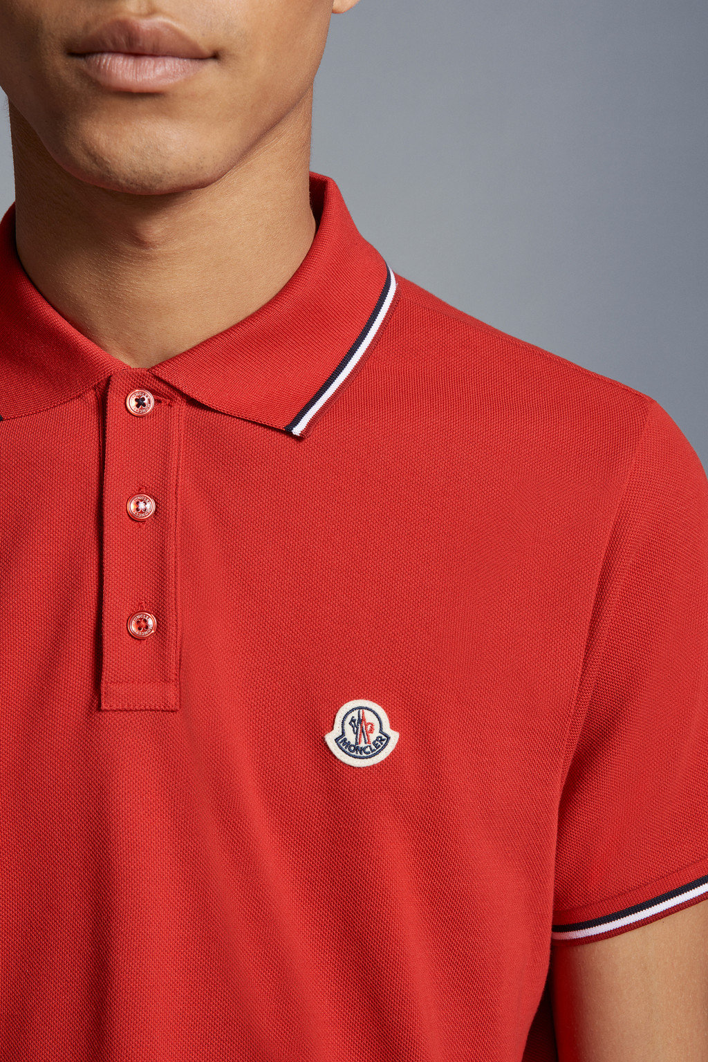 Poloshirt mit Logo Scharlachrot - Polos & T-Shirt für Herren | Moncler DE