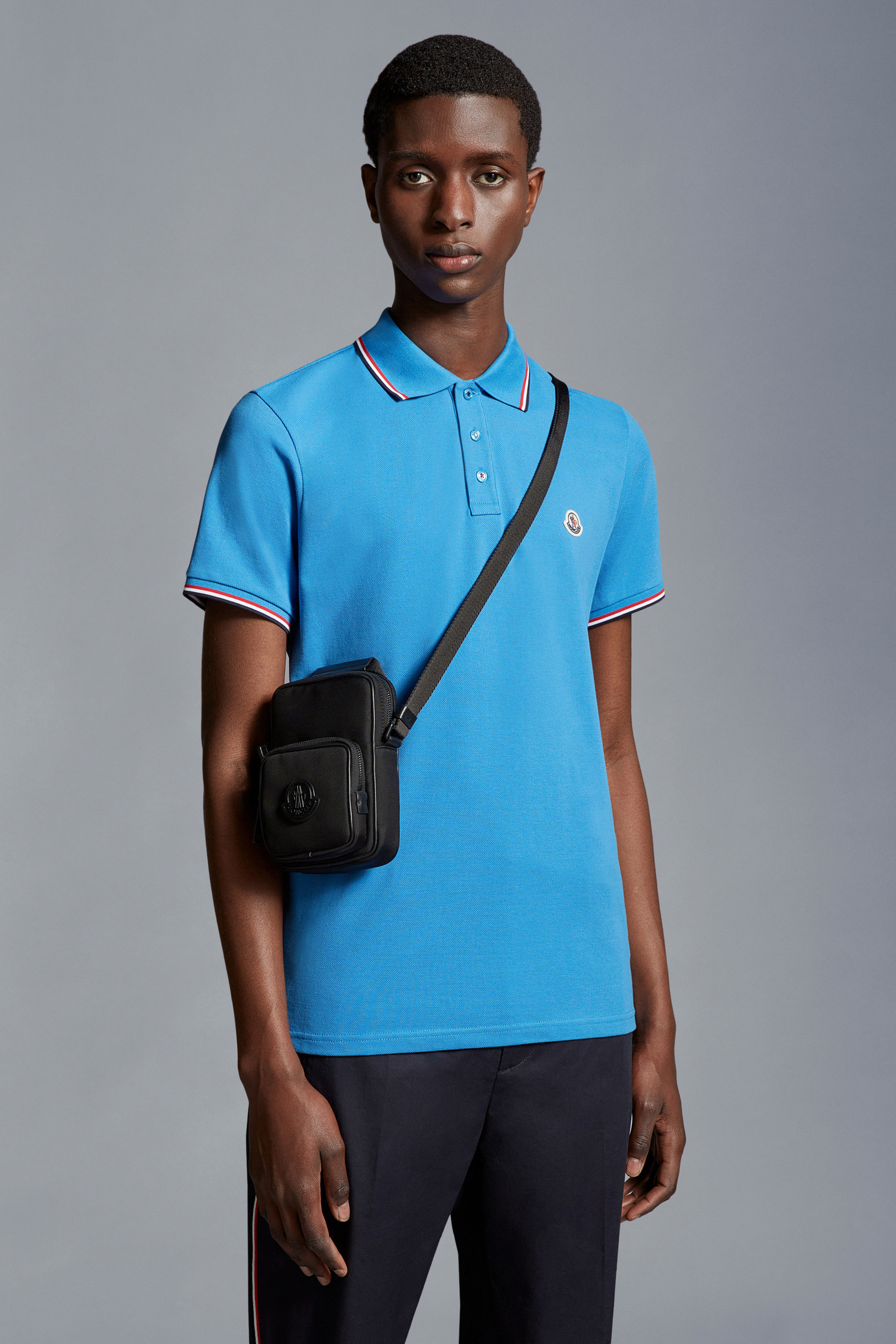 Bright Blue Logo Polo Shirt - Polos & T-shirts for Men | Moncler HK