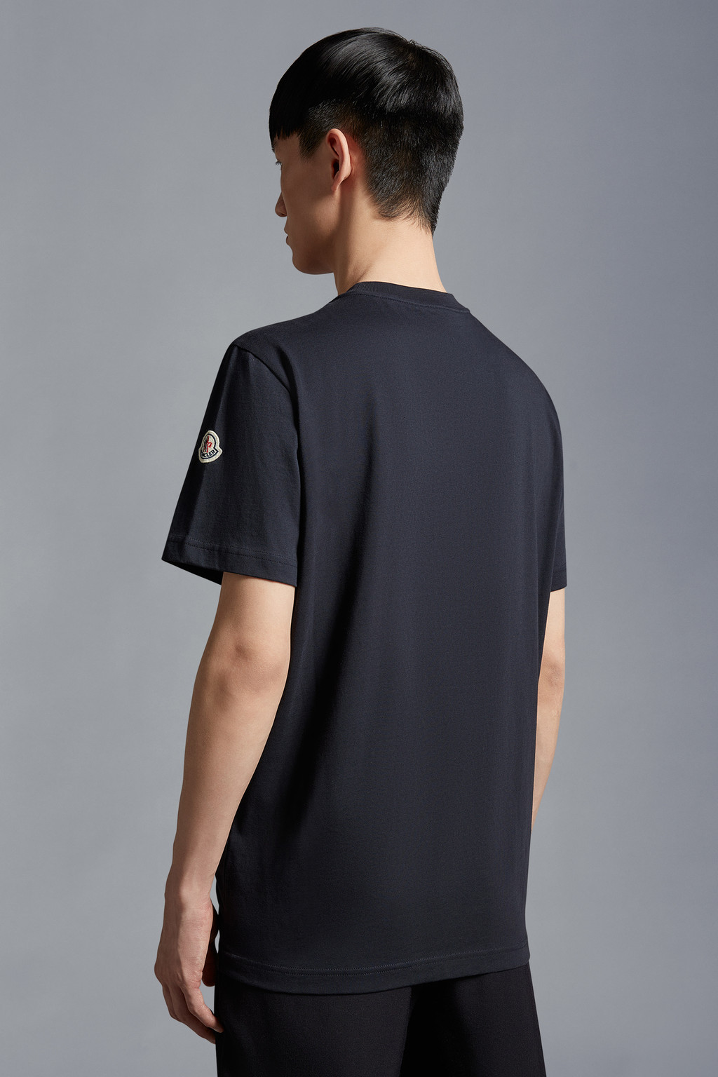Navy Blue Monogram T-Shirt - Polos & T-shirts for Men | Moncler ES