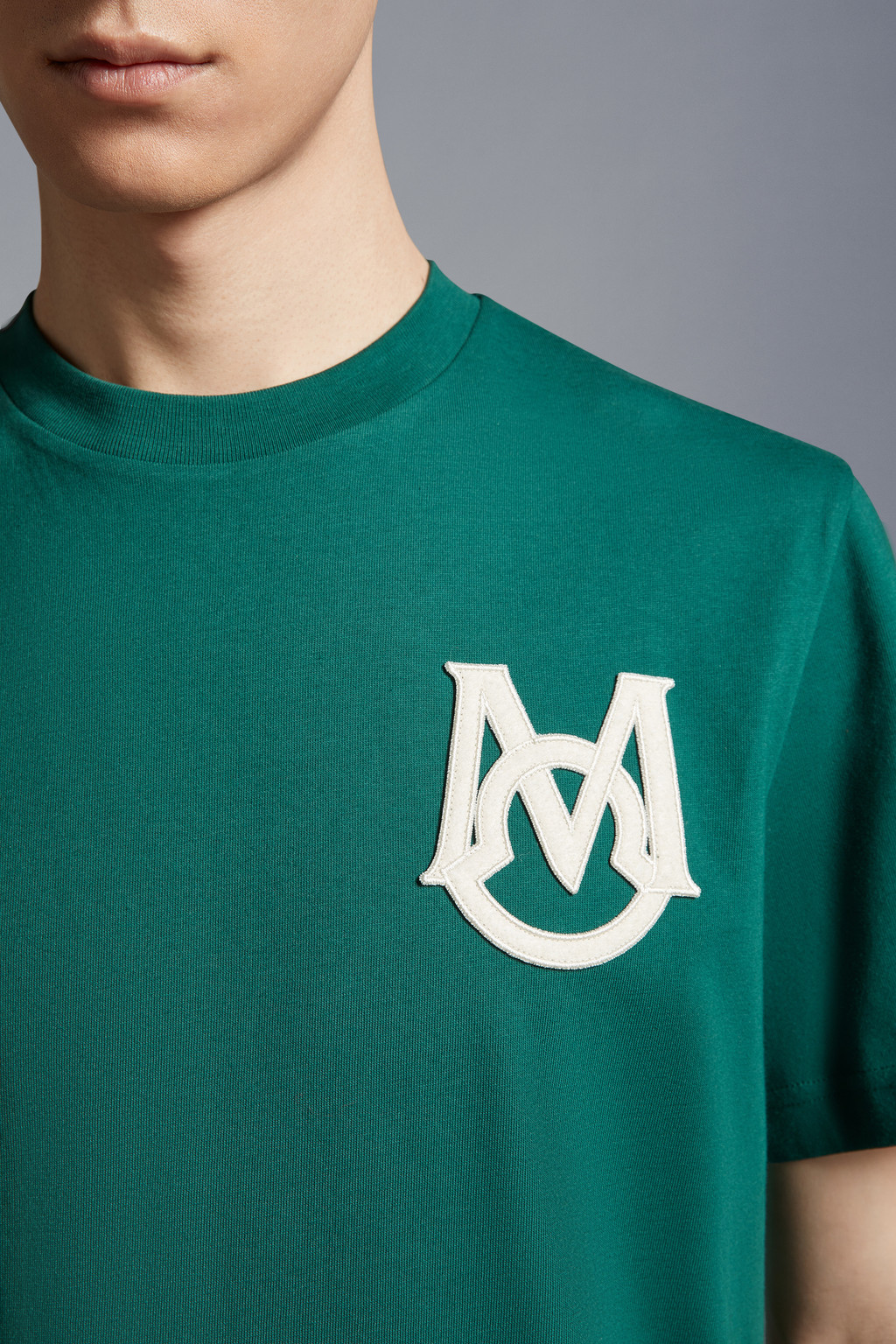 Emerald Green Monogram T-Shirt - Polos & T-shirts for Men | Moncler GR