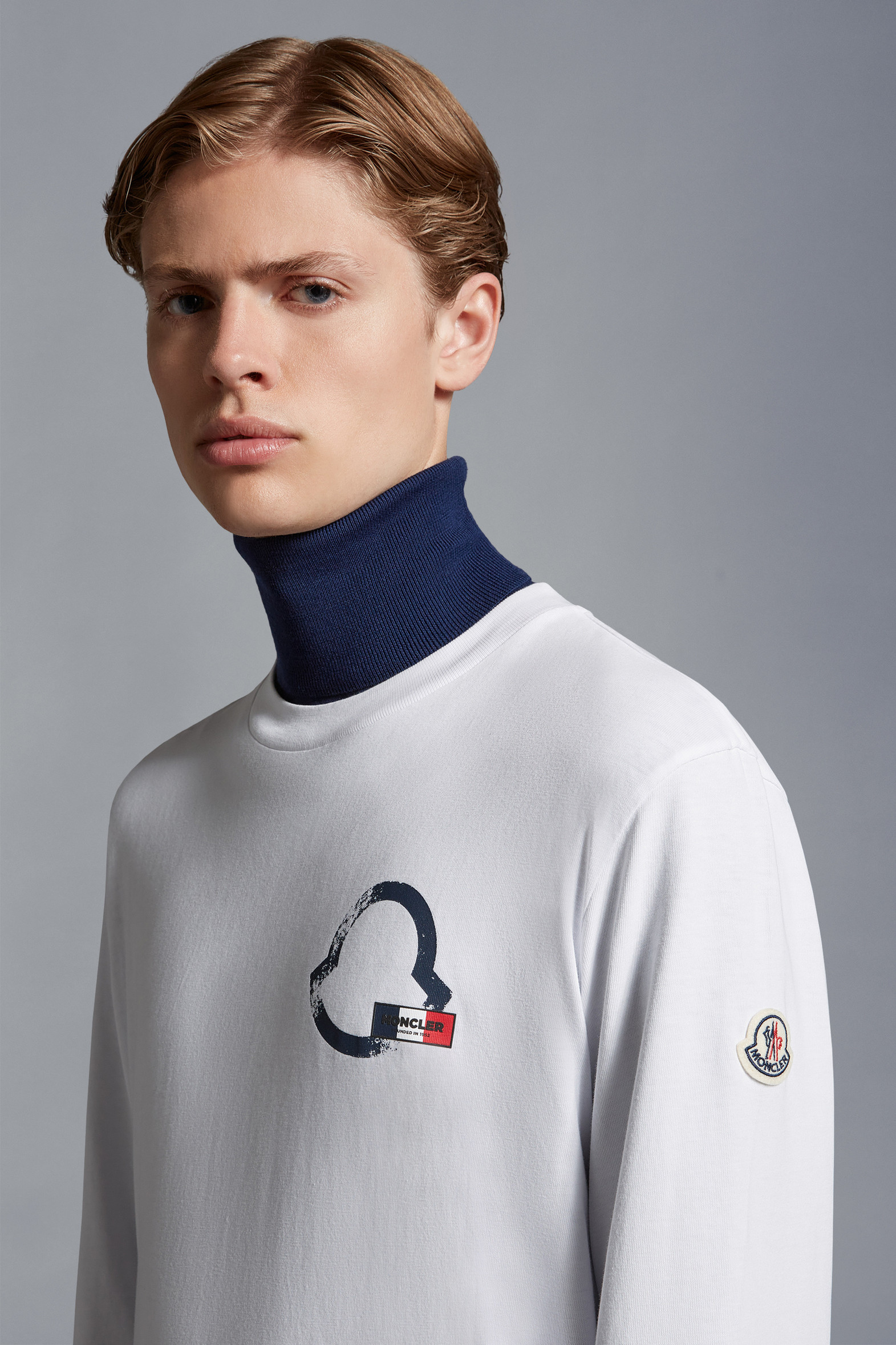 Optical White Logo Outline Long Sleeve T-Shirt - Polos & T-shirts for ...