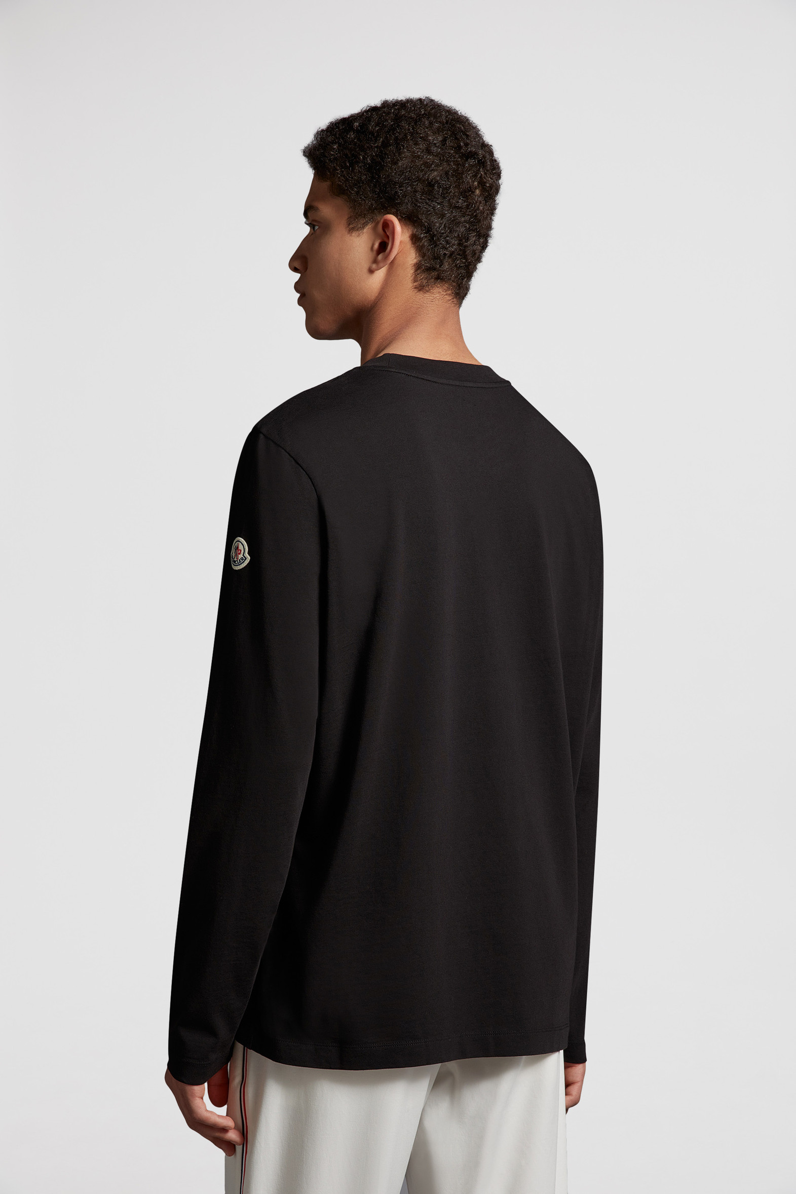 Black Logo Outline Long Sleeve T-Shirt - Polos & T-shirts for Men ...