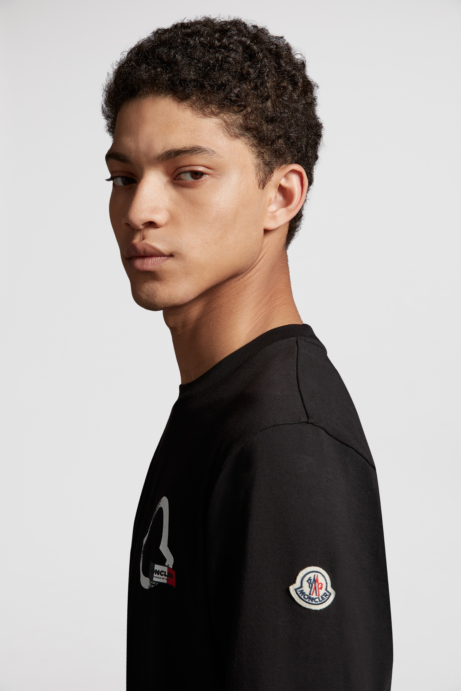 Black Logo Outline Long Sleeve T-Shirt - Polos & T-shirts for Men ...