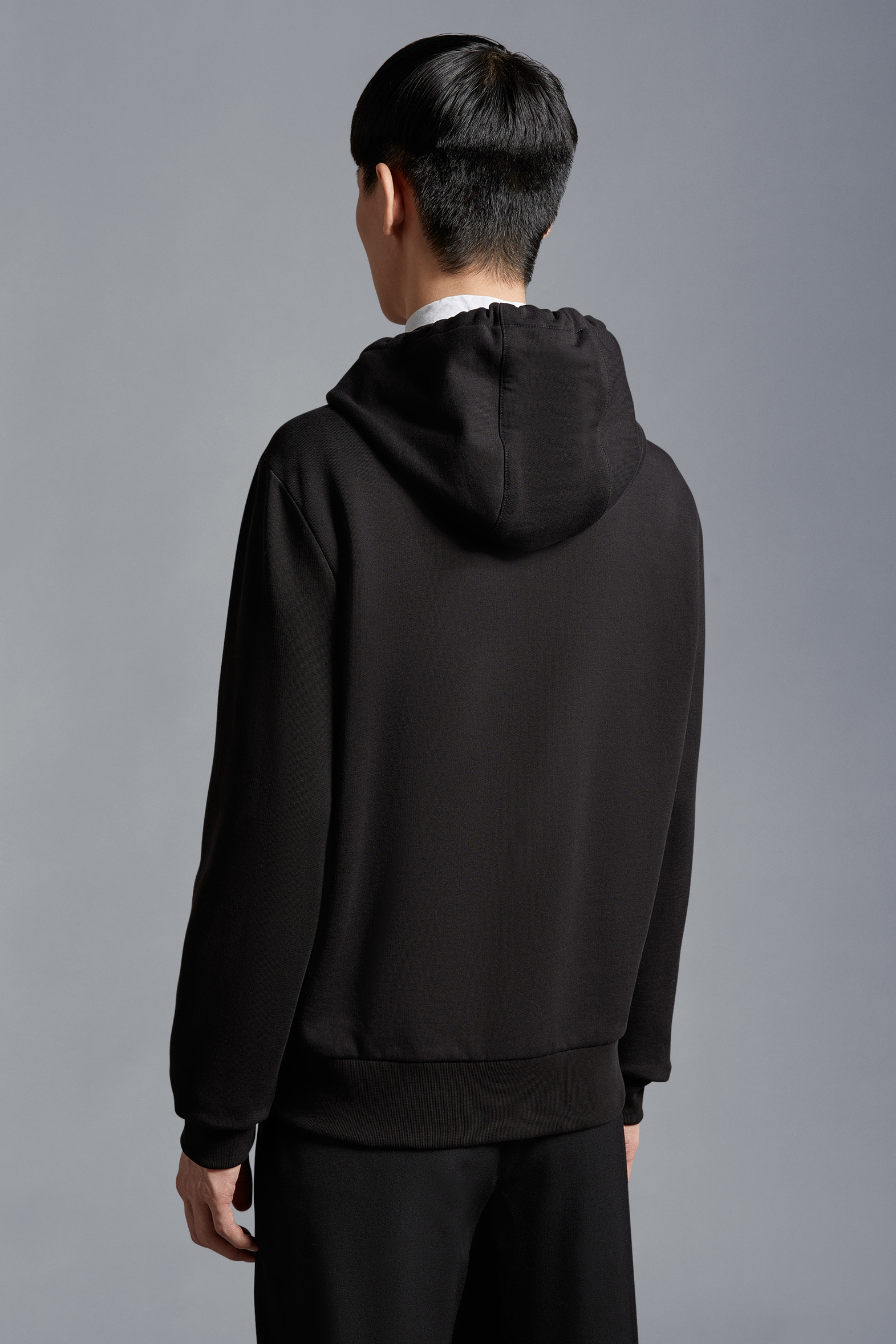 Black Padded Fleece Zip-Up Sweatshirt - Sweatshirts for Men | Moncler HR