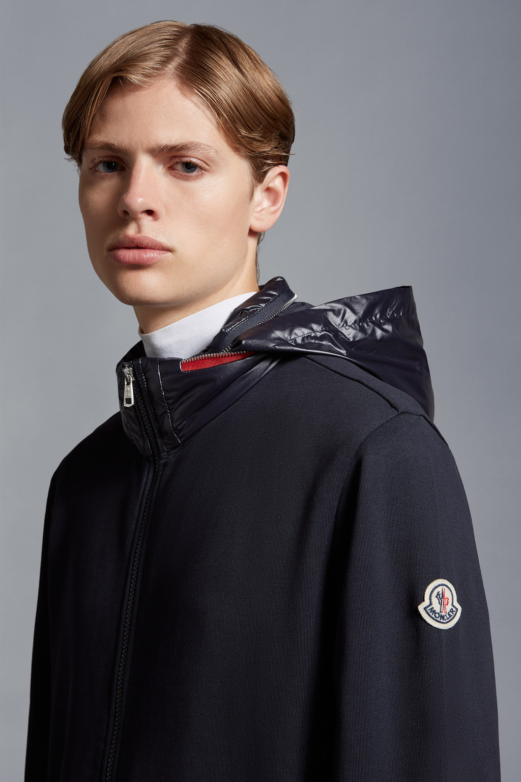 Navy Blue Zip-Up Hoodie - Sweatshirts for Men | Moncler CA