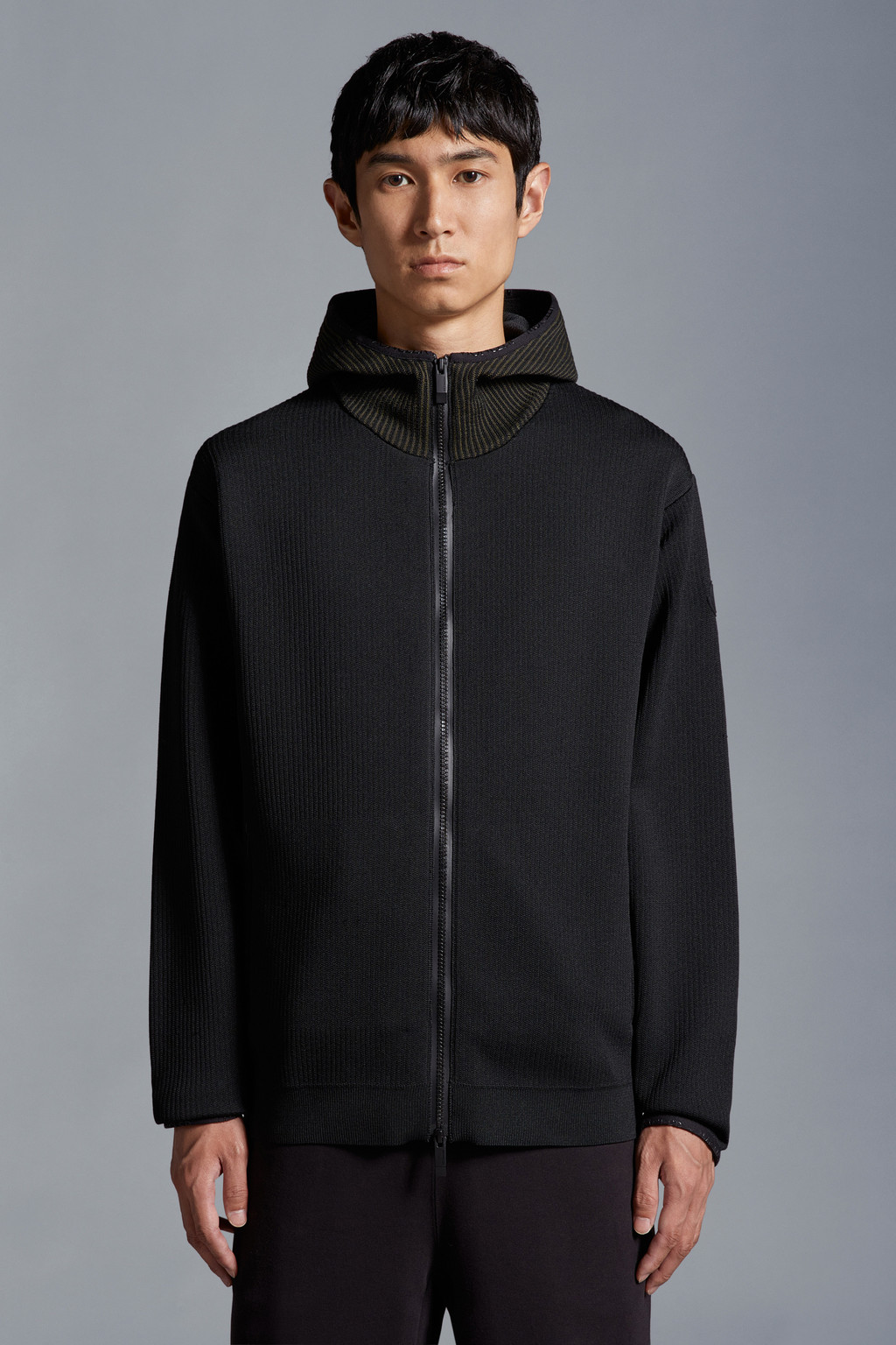 Black Zip-Up Hoodie - Sweaters & Cardigans for Men | Moncler HK