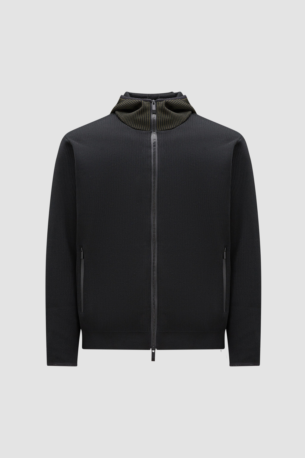 Black Zip-Up Hoodie - Sweaters & Cardigans for Men | Moncler LT