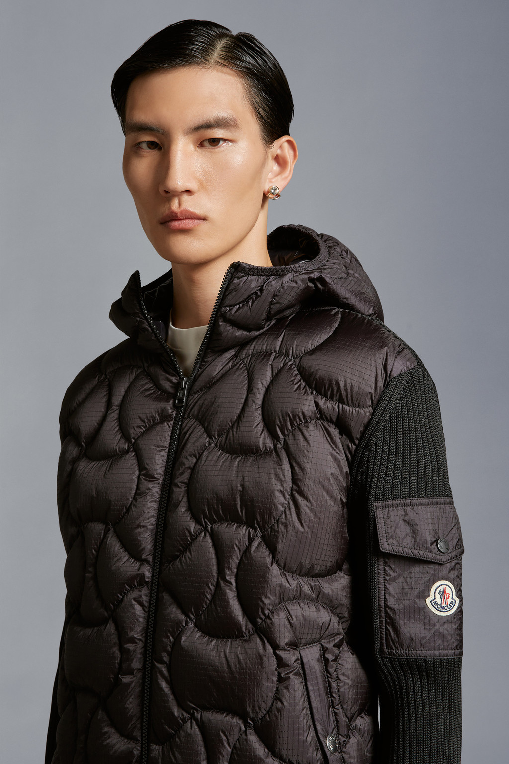 Black Padded Hooded Cardigan - Sweaters & Cardigans for Men | Moncler NL
