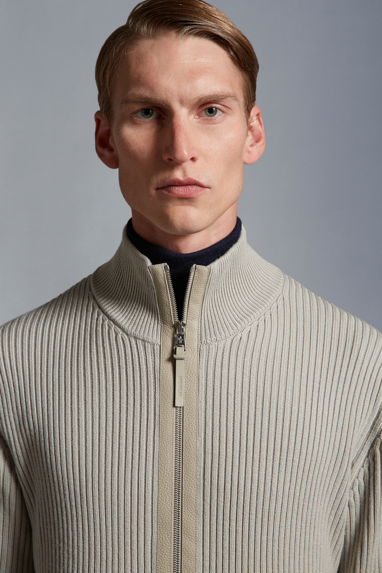Beige Wool Cardigan - Sweaters & Cardigans for Men | Moncler SK