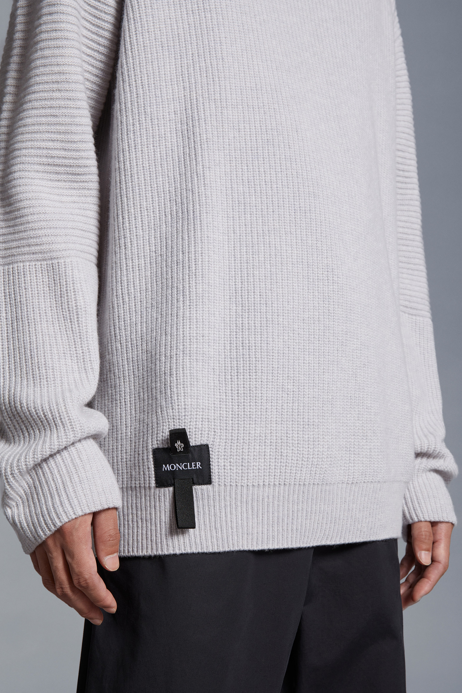 Light Gray Wool Jumper - Sweaters & Cardigans for Men | Moncler SG