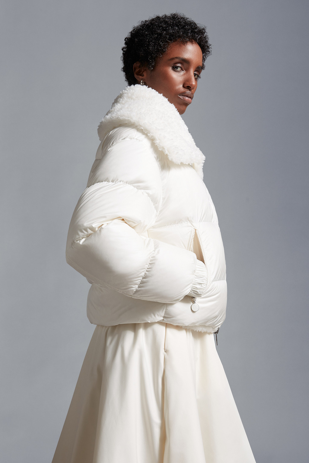 White Murray Reversible Down Jacket - Short Down Jackets for Women ...