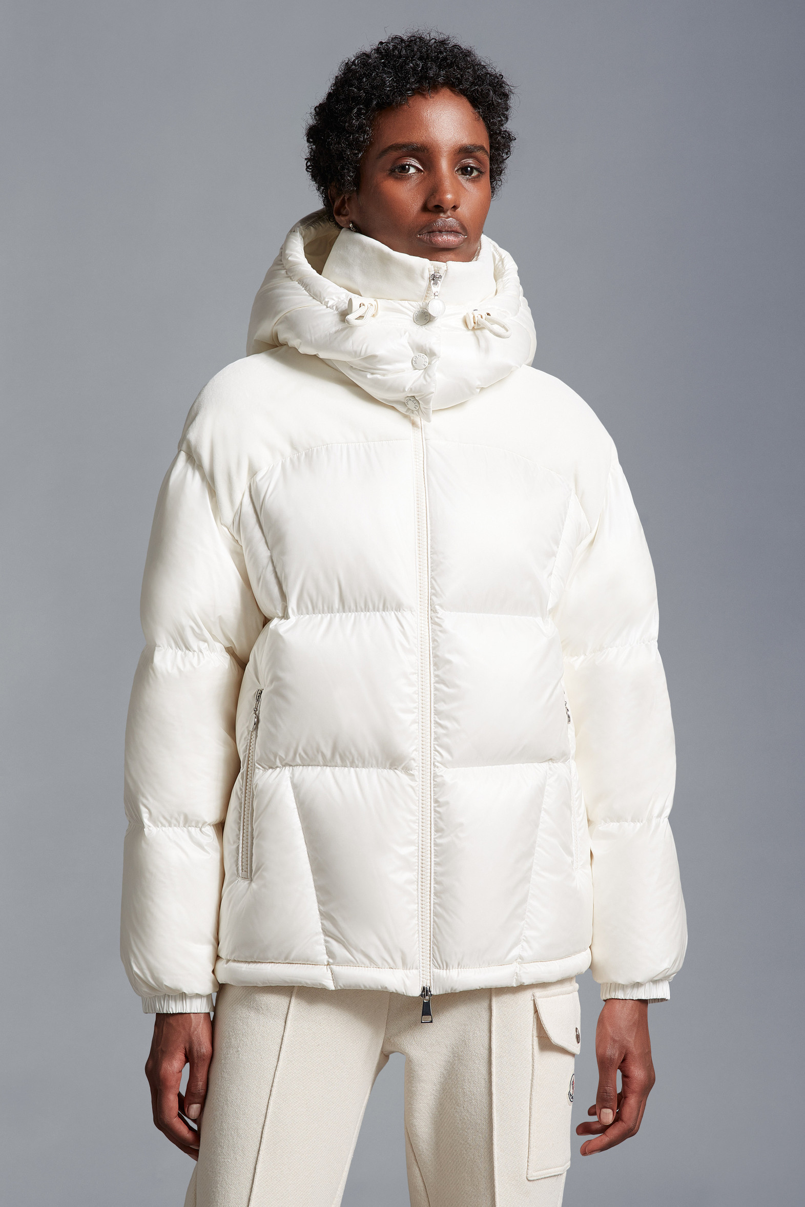 White Meandre Short Down Jacket - Short Down Jackets for Women | Moncler HR