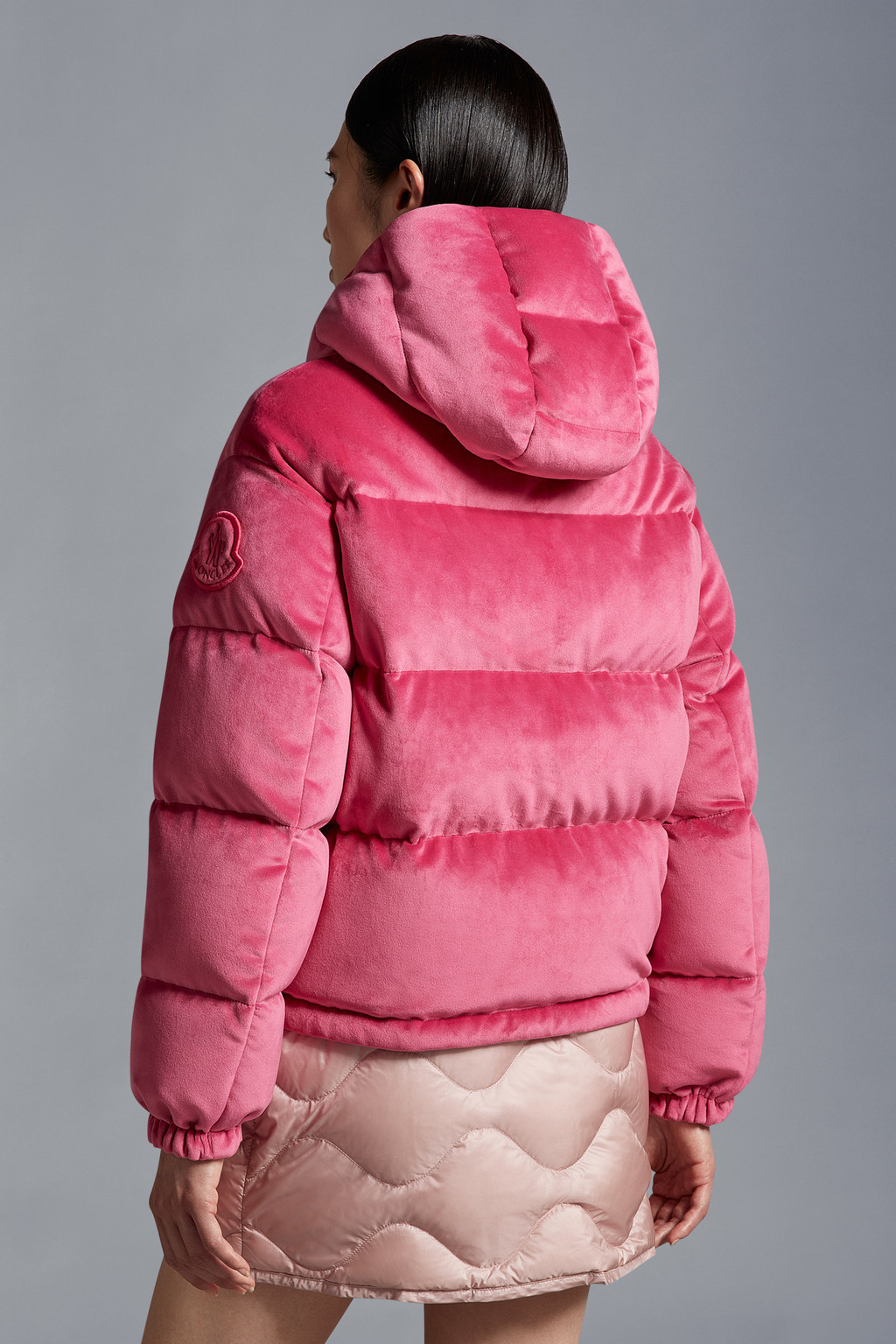 Fuchsia Daos Chenille Down Jacket - Short Down Jackets for Women ...