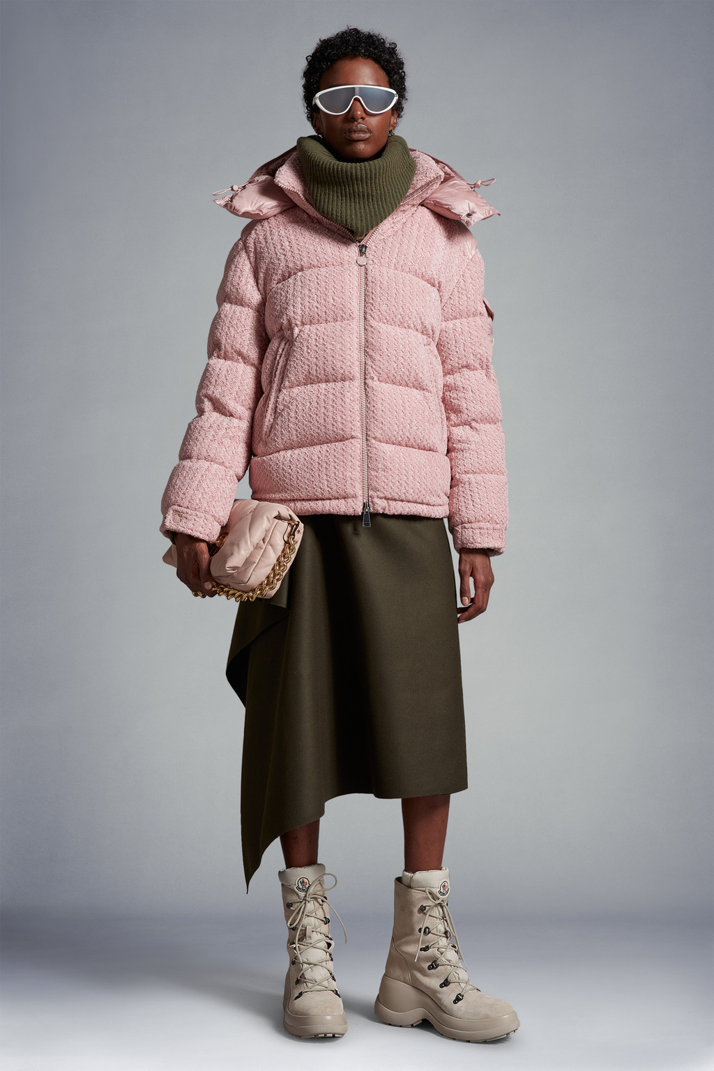 Piumino corto Mino Rosa Chiaro - Piumini Corti Donna | Moncler IT