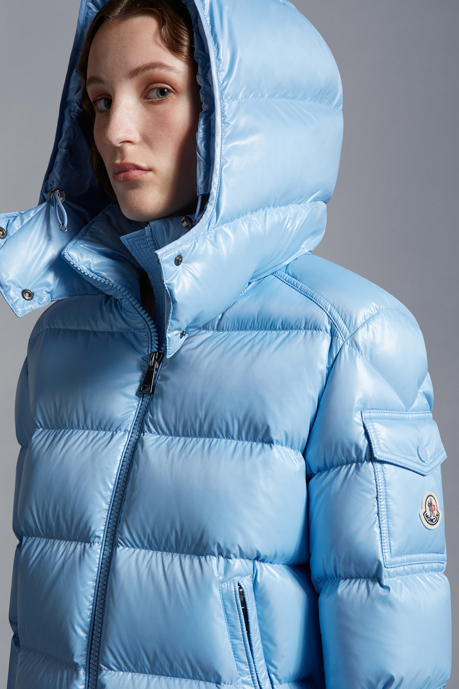 Powder Blue Maire Short Down Jacket - Short Down Jackets for Women ...